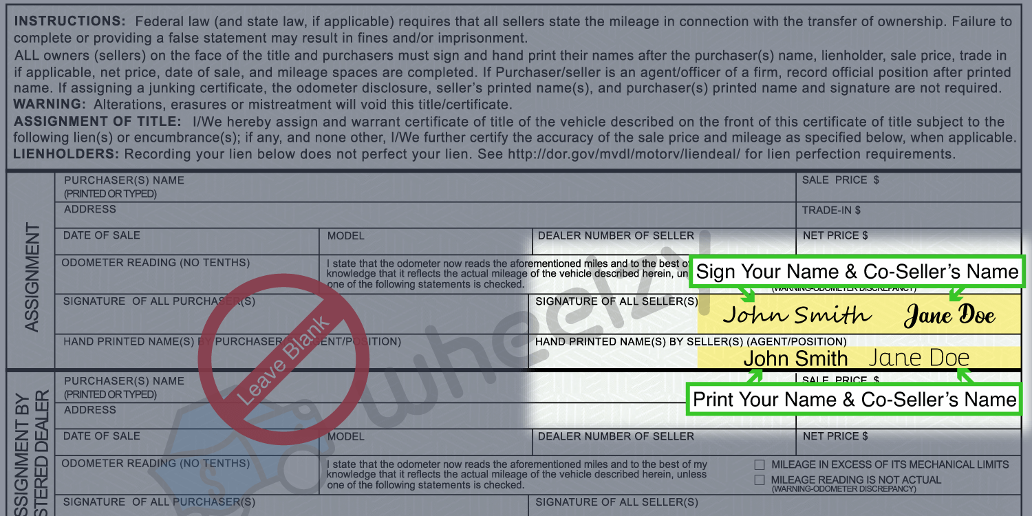 How To Sign Your Car Title In Missouri Including DMV Title Sample Picture