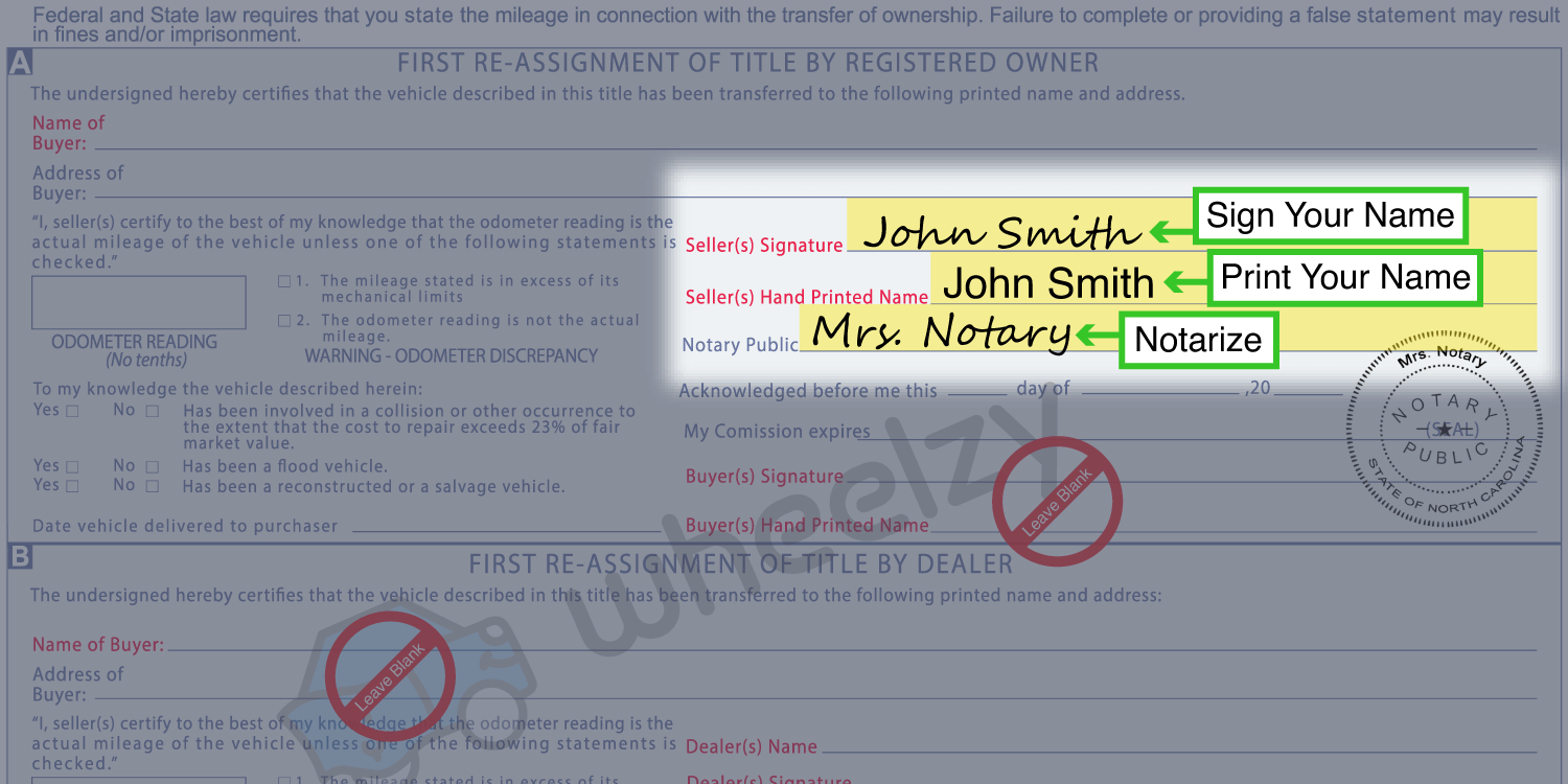 How To Sign Your Car Title In Fort Bragg Including DMV Title Sample 